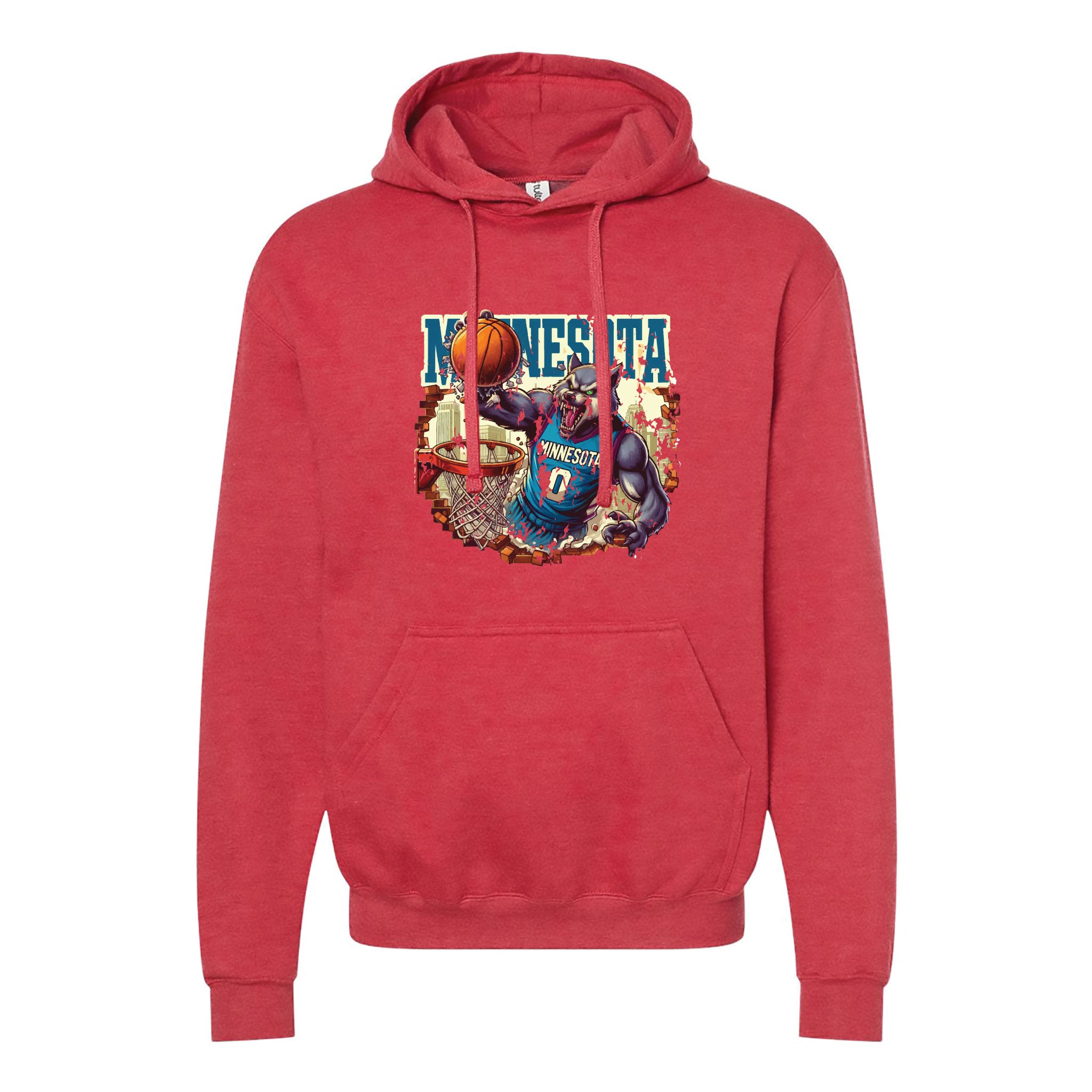90s Style Basketball Wolf Minnesota Hoodie – Minnesota Awesome
