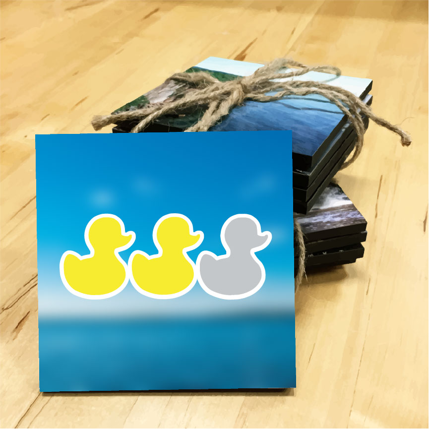 Duck Duck Grey Duck Wooden Coaster – Minnesota Awesome