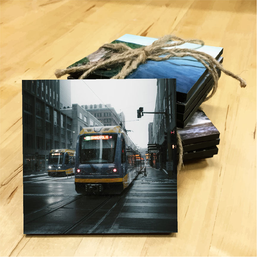 Minneapolis Light Rail Wooden Coaster – Minnesota Awesome