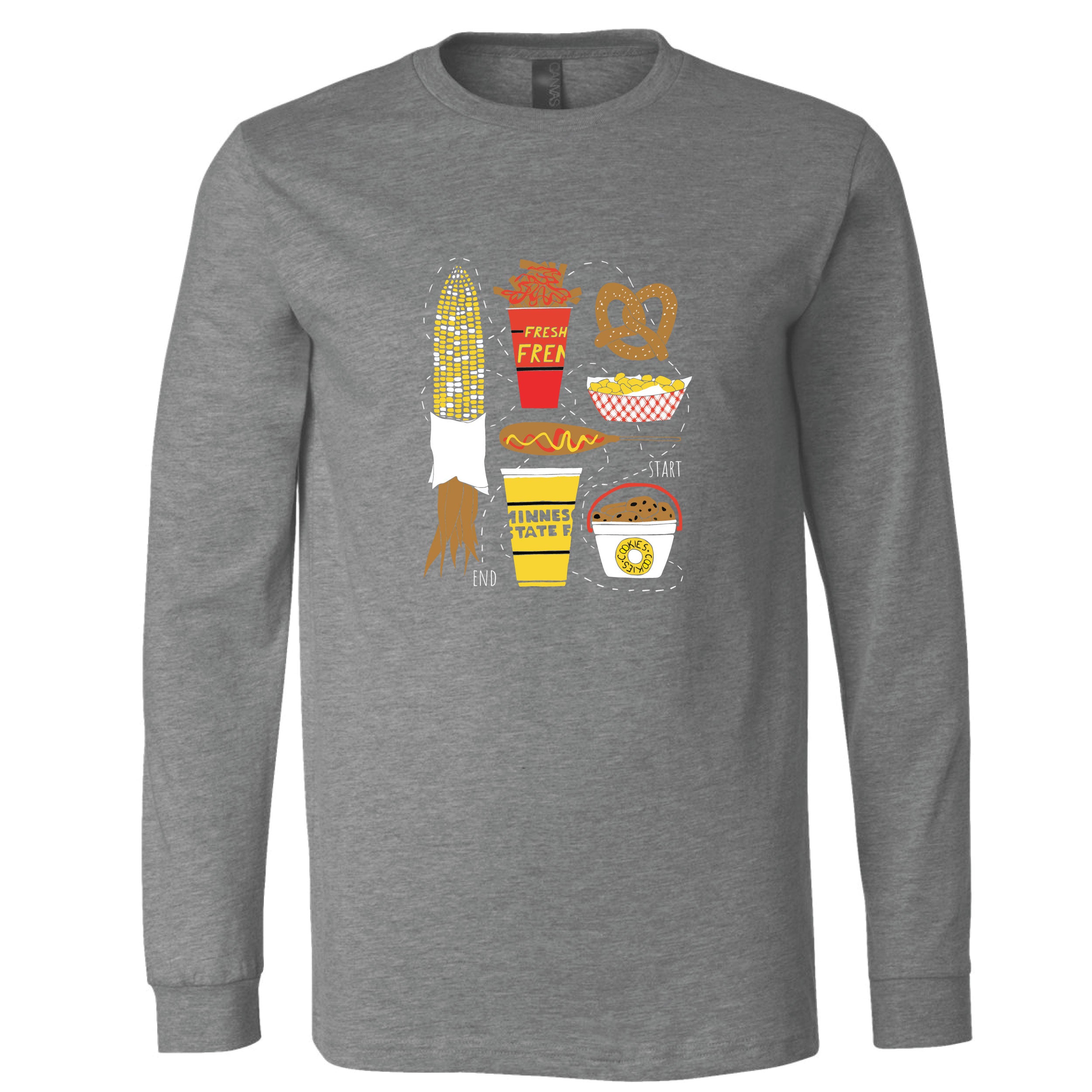 State Fair Food Map Minnesota Long Sleeve T-Shirt – Minnesota Awesome