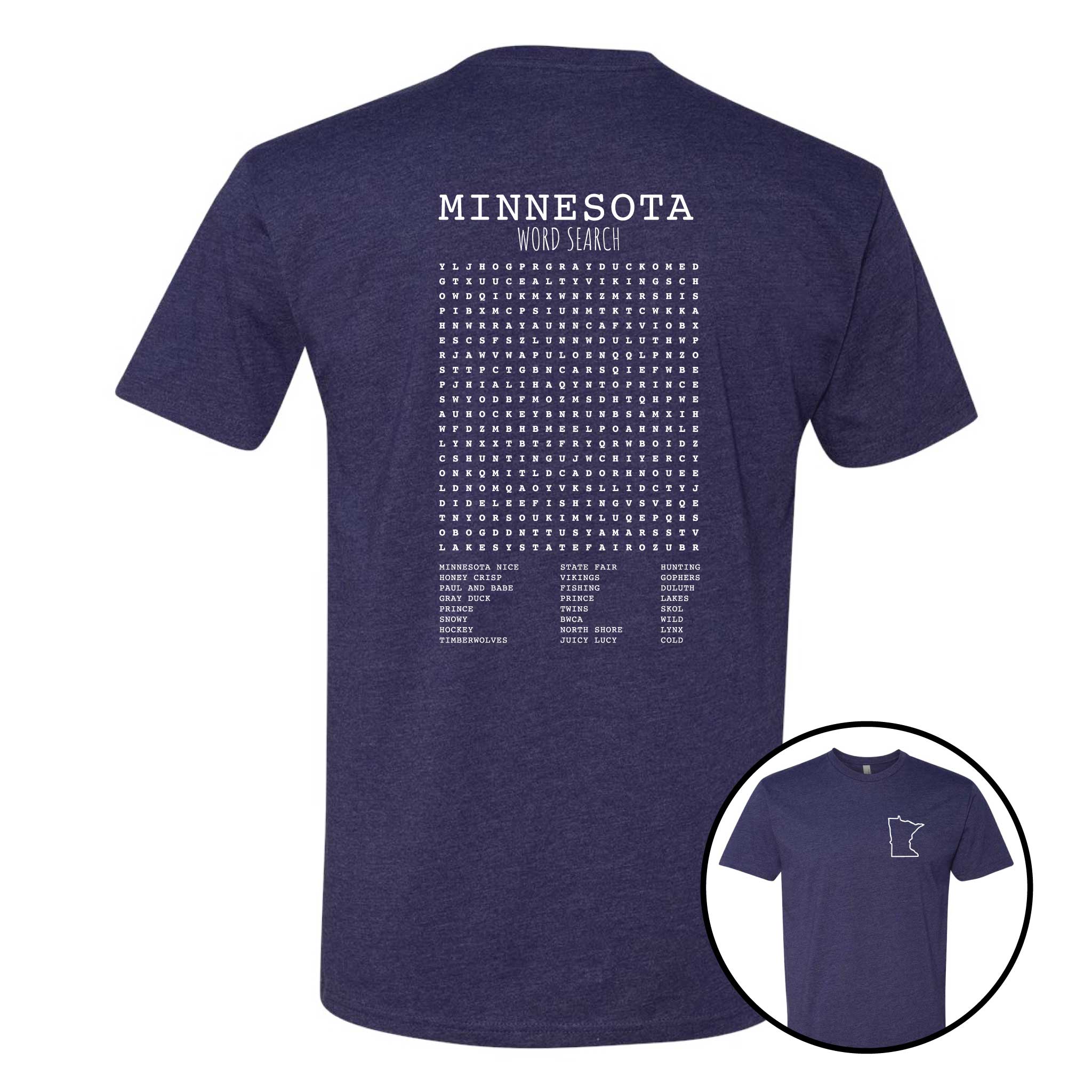 Minnesota Word Search T-Shirt – Minnesota Awesome